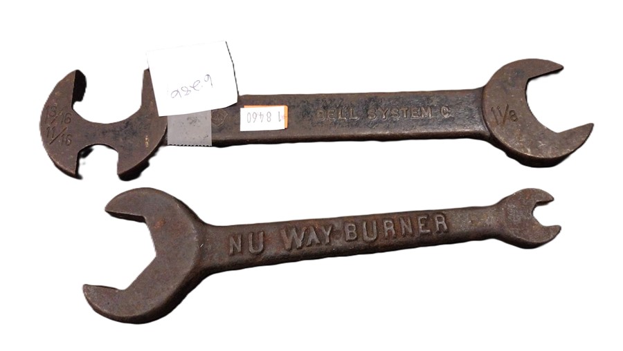 TWO OLD WRENCHES - NU WAY BURNER & BELL SYSTEM