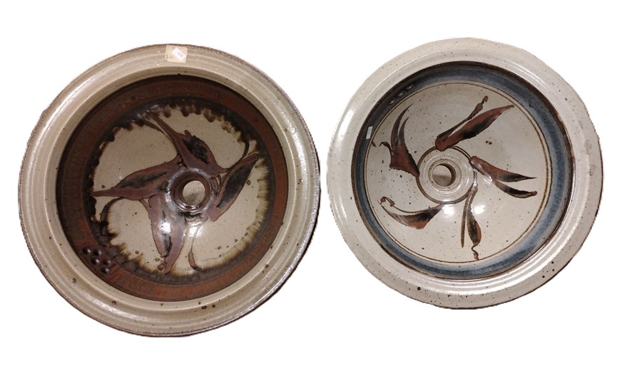 TWO MODERN STUDIO POTTERY BATHROOM SINKS LIKLEY ERIC NORSTAD